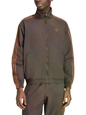 Adidas Firebird Track Jacket With Side Stripes - Brown