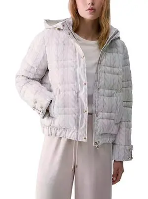 LIU JO LIU JO Padded Nylon Jacket With Torchon Print And Jewel Button Details