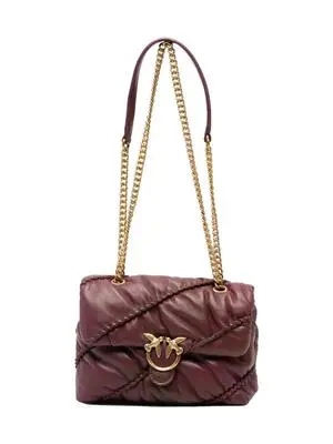 PINKO Pinko Mini Love Birds Quilted Leather Shoulder Bag