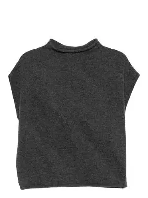 WHYCI Roll-neck Sleveless Jumper - Grey