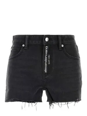 ALEXANDER WANG Alexander Wang Relaxed Fit Logo Detail Denim Shorts