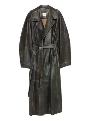 ALYSI Belted Notched-lapel Coat - Brown