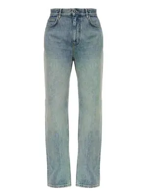 Loewe Anagram Embroidered Straight-leg Jeans - Blue