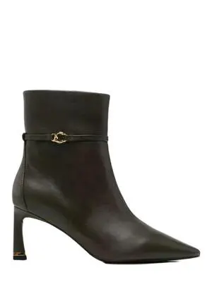 COCCINELLE Pointed-toe Buckled Ankle Boots - Brown