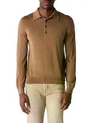 TOM FORD Button-up Polo Shirt - Brown