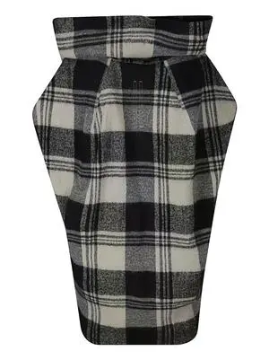 RICK OWENS Rick Owens Plaid Cowl Neck Sleeveless Blouse