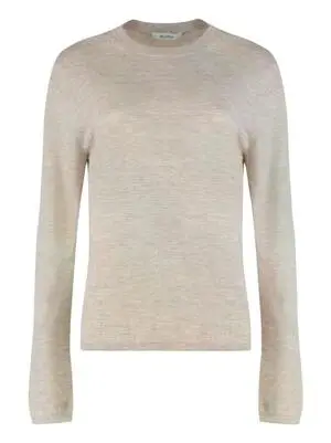 Max Mara Fine-knit Long-sleeve Wool Top Neutrals