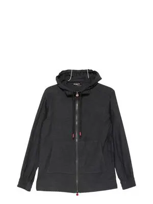 Kiton Zip-up Hoodie With Drawstring Hood - Grey