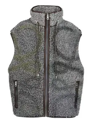 Loewe LOEWE Anagram Intarsia Shearling-Effect Vest Grey