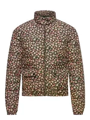 Moncler Florlans Floral-print Puffer Jacket Black