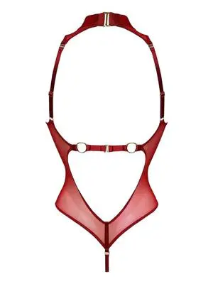 BORDELLE Bordelle Signature Mesh High-Neck Bodysuit Red