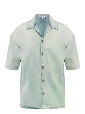 Loewe Short-sleeve Denim Shirt Blue