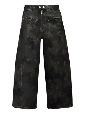 FILTH Waxed Baggy-cut Trousers - Black