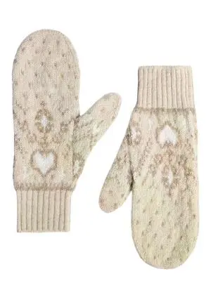 Khaite Christel Mittens In Ecru Multi - Neutrals