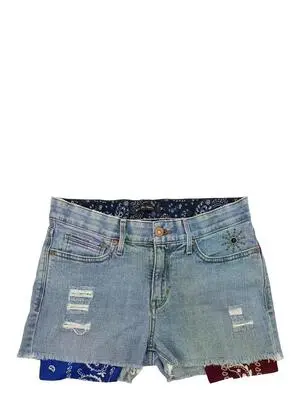 HTC LOS ANGELES Customised Levi's Denim Shorts With Bandana Inserts - Blue