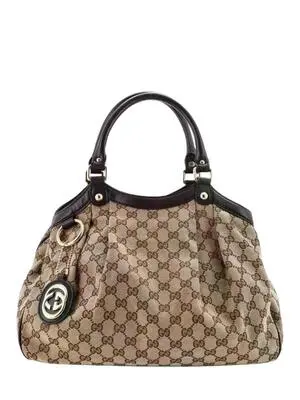 Gucci Sukey Gg Canvas With Leather Medium Tote Bag - Brown