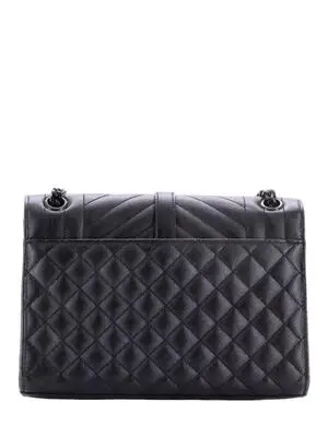 Saint Laurent Matelasse Leather Monogram Envelope Satchel - Black