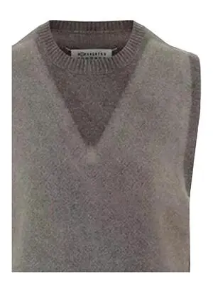 MAISON MARGIELA Layered Knitted Sweater Vest - Grey
