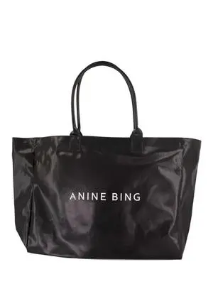 ANINE BING Leo Coated Canvas Tote - Black