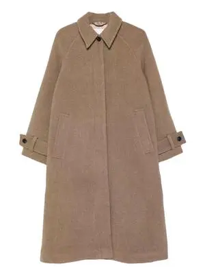 SAMSOE SAMSOE Alma Raglan-sleeve Single-breasted Coat - Brown