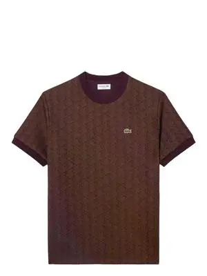 Lacoste Monogram-jacquard T-shirt - Brown