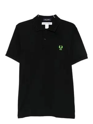 Comme Des Garçons Logo-embroidered Polo Shirt - Black