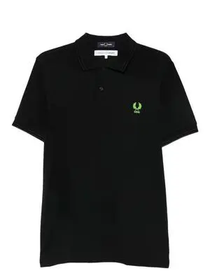 Comme Des Garçons Logo-embroidered Polo Shirt - Black