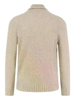 BRUNELLO CUCINELLI Brunello Cucinelli Sand Beige Bouclé Texture Roll Neck Raglan Sleeve Sweater