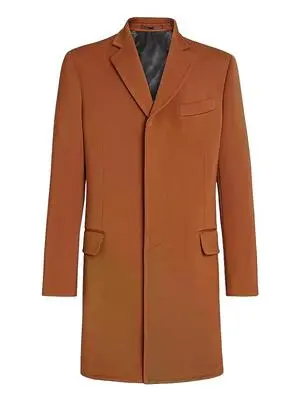 FERRAGAMO Single-breasted Notched-lapels Coat - Brown