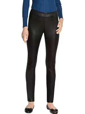 FERRAGAMO Seam-detail Leather Trousers - Black