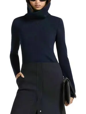 COURREGES Logo-patch High-neck Sweater - Blue