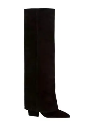 Paris Texas Jane Fold-over Boots Black