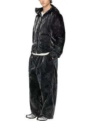 Y3 Marble Print Hooded Windbreaker - Black