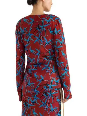 Proenza Schouler Proenza Schouler Printed Stretch Cady Top Red