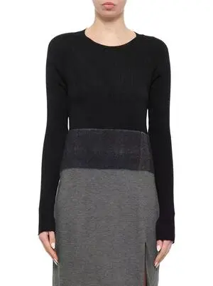 Neil Barrett Ribbed Side-slit Midi Dress - Black