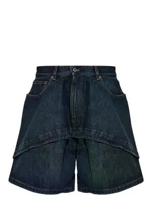 Loewe Layered Denim Shorts - Blue