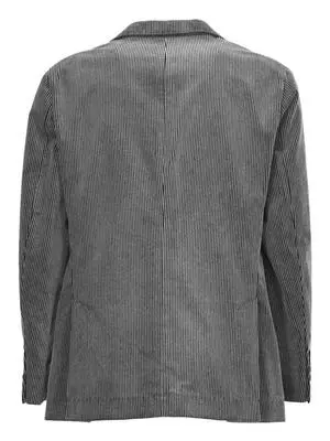 Brunello Cucinelli Corduroy Single-breasted Blazer - Grey