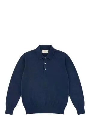 Brunello Cucinelli Cotton Lightweight Knit Polo Shirt - Blue