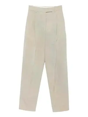 RÓHE Pleated Tapered Trousers - Neutrals