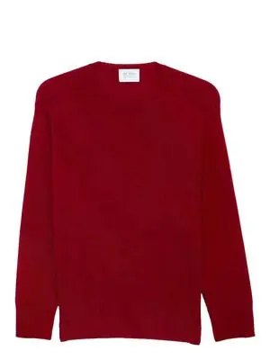 BEYOU Crew Neck Raglan Sleeve Sweater - Red