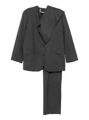 FRENKEN Draped Single-breasted Blazer - Grey