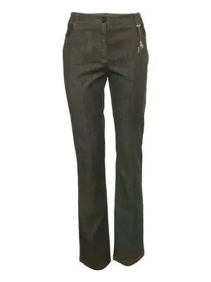 ROBERTO CAVALLI Cavalli Class Grey Denim Serpent Detail Jeans