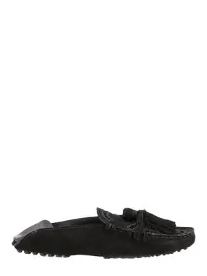 TOD'S Tassel Suede Loafers - Black