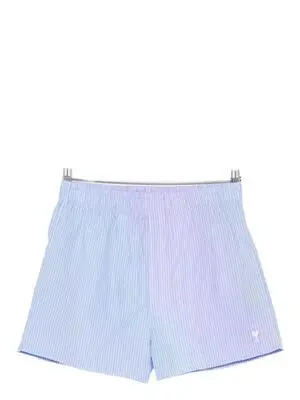 AMI Paris Striped Elasticated Shorts - Blue
