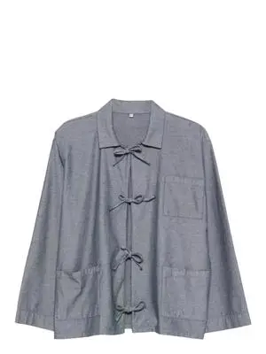 BASERANGE Liber Denim Shirt With Bow Detail - Blue