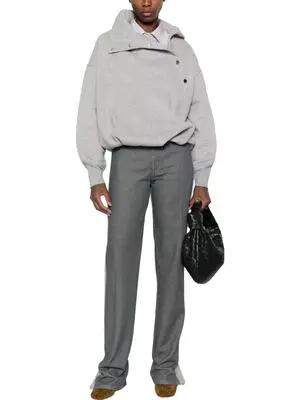 Sportmax Asymmetric Press-stud Sweatshirt - Grey