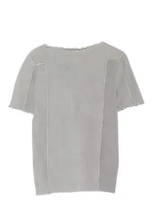 BASERANGE Ribbed Knit Boat-neck T-shirt - Grey