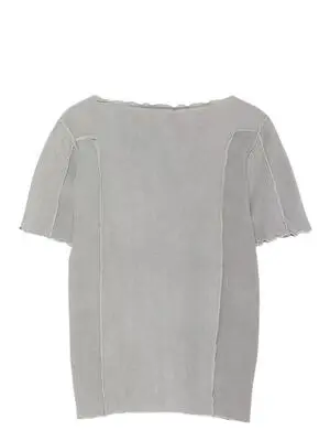 BASERANGE Ribbed Knit Boat-neck T-shirt - Grey