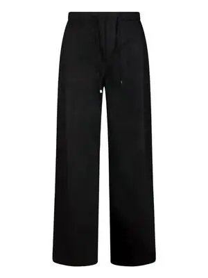 Max Mara S Max Mara Drawstring Wool-Flannel Trousers Black