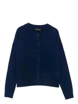 LE PETIT PULLE Button-up Crew-neck Cardigan - Blue